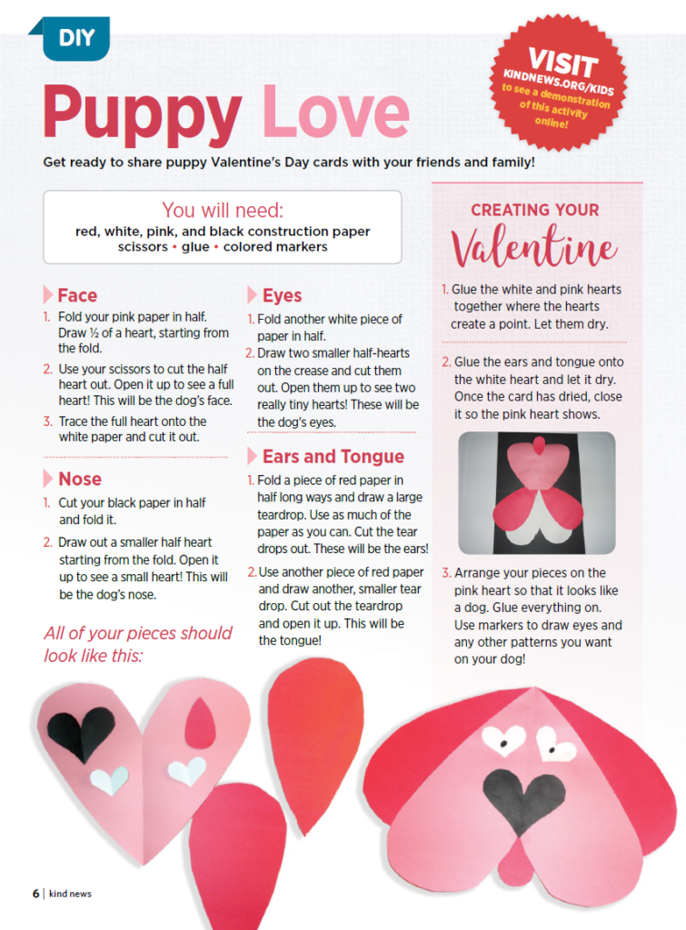 Puppy Love Valentine's Day Craft - Kind News magazine